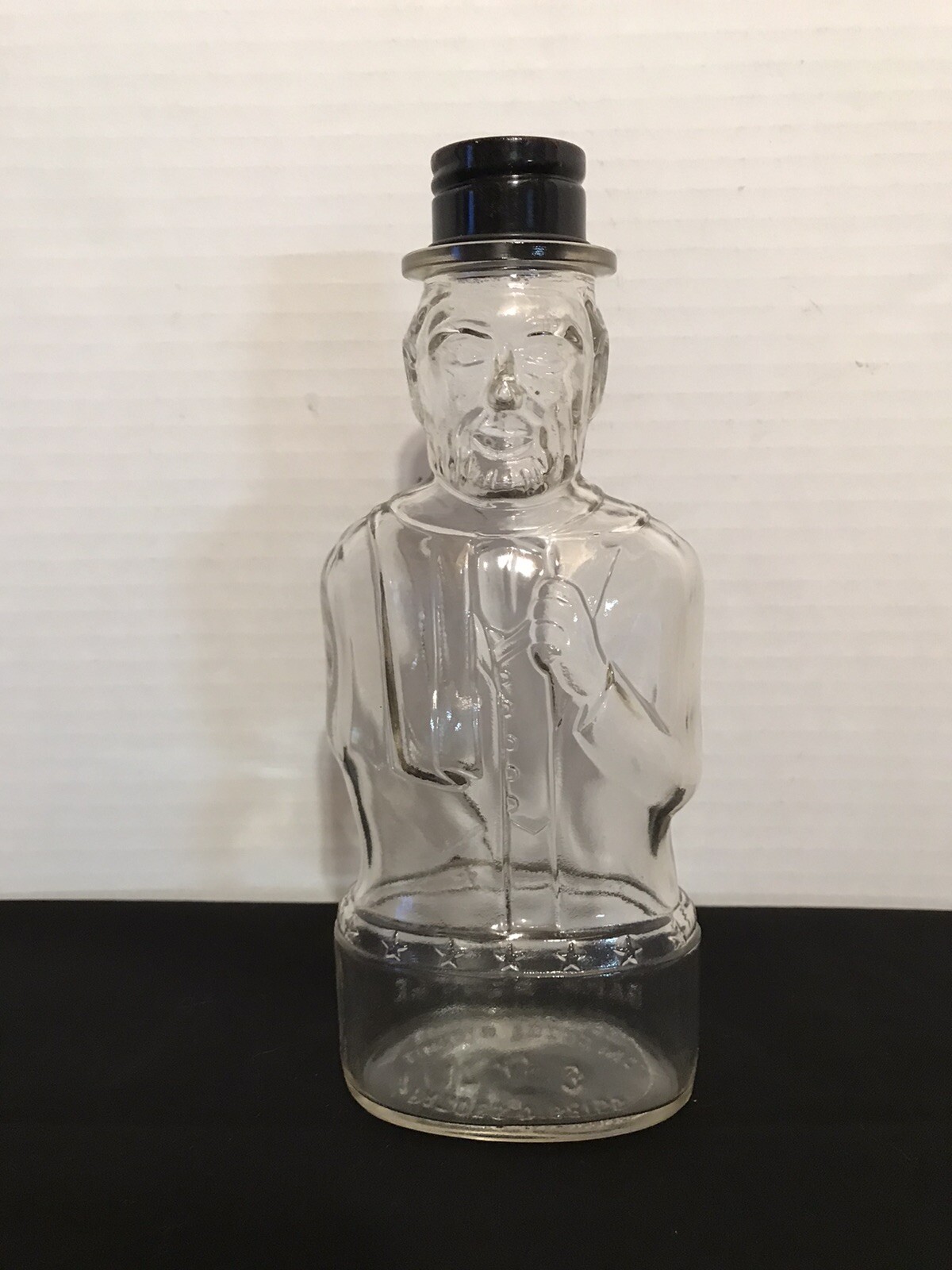 VINTAGE LINCOLN GLASS FIGURAL BANK, 8 1/2” TALL W/ ORIGINAL CAP | eBay