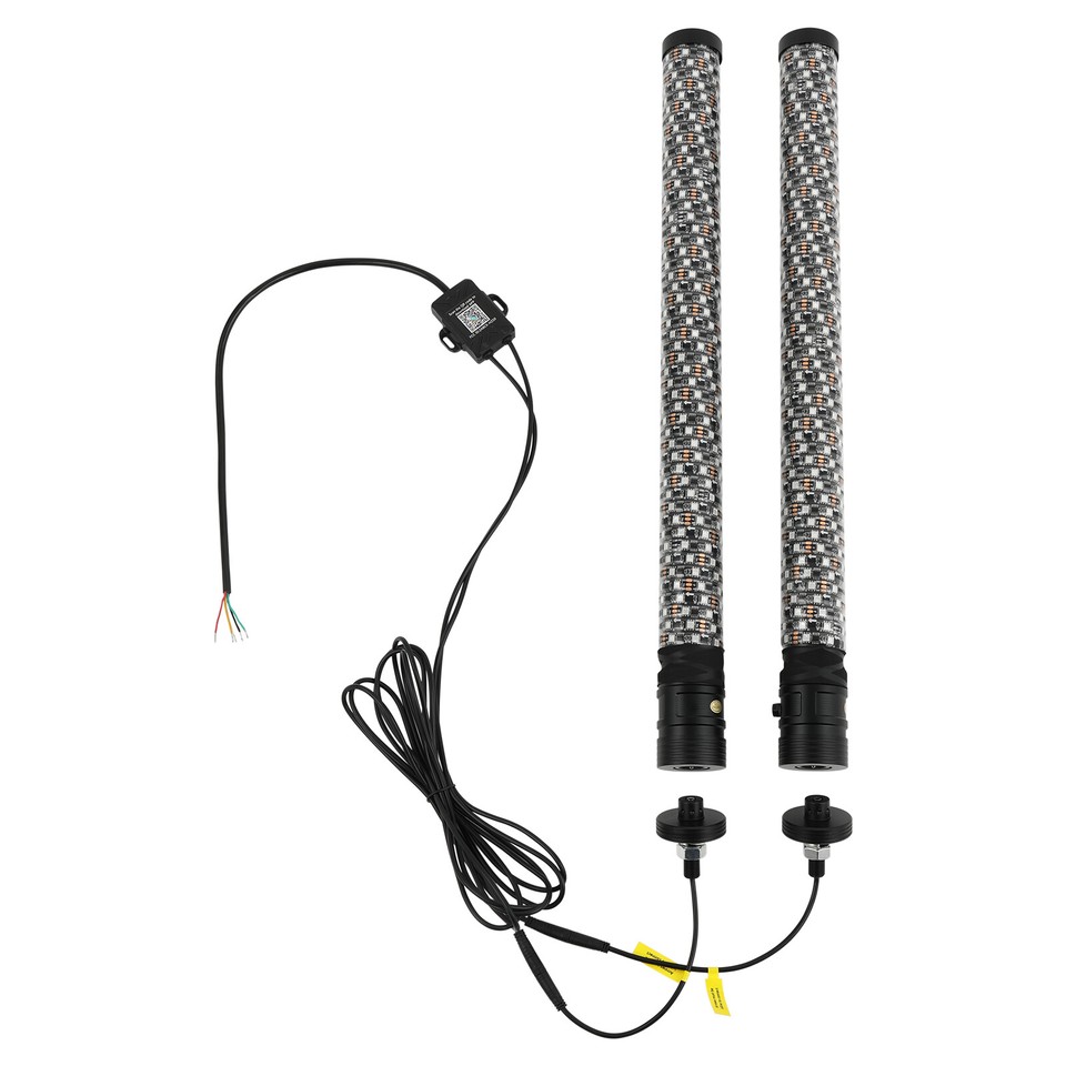 2FT Fat LED Whip APP Control Antena RGB Quick Release Whip Light | UTV ...