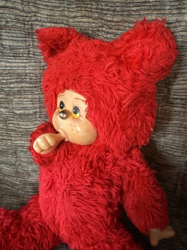 Vintage Monchichi plush Red bear 13” Super Cute | eBay