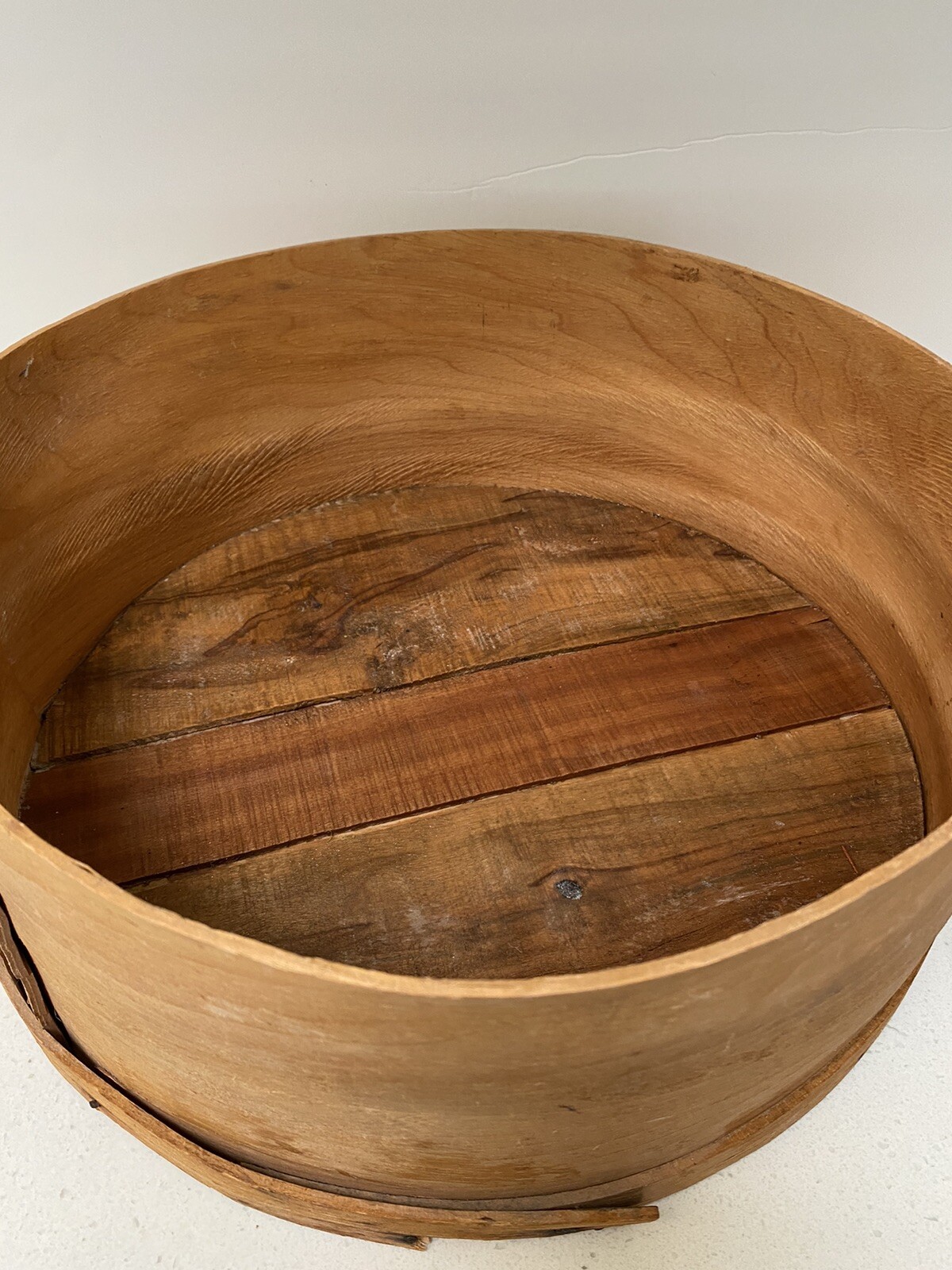 Antique Cheese Wheel Box KRAFT Los Angeles Wooden 1900's 16" x 7 1/2 ...