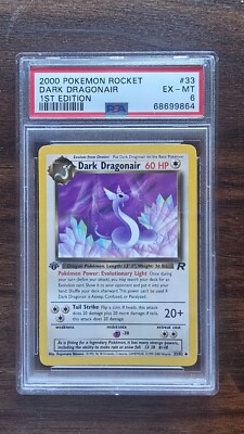 1st edition Pokemon Dark Dragonair 33/82 Graded PSA Excellent to Mint 6 ...