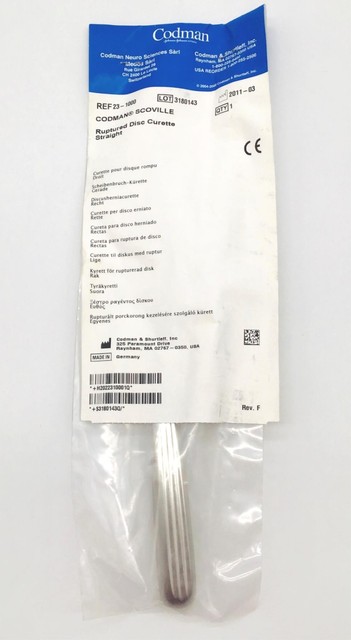 Codman 23-1000 Spine Scoville Ruptured Disc Curette Straight for sale ...