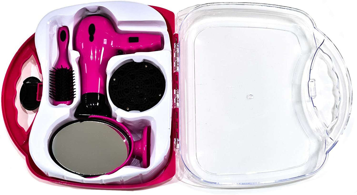 Girls Hairdresser Role Play Set Kids Hair Dryer Stylist Hard Carry Case ...