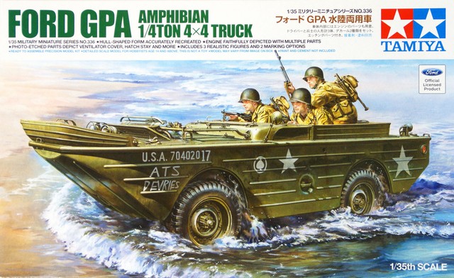 Tamiya 35336 1/35th Ford GPA Amphibian 1/4ton 4x4 Truck Model Kit for ...