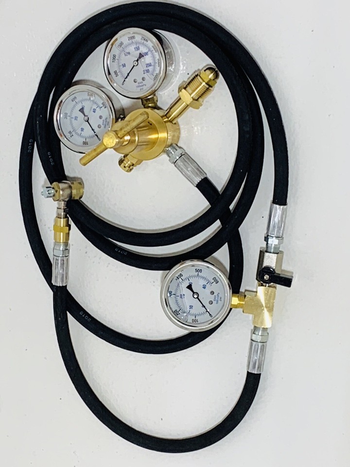 Nitrogen Regulator Kit 600 Psi W/Bleeder W/ No Loss Air Chuck Liquid ...
