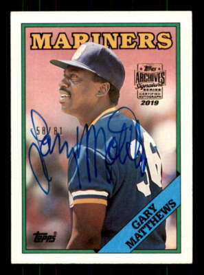 Gary Matthews Card 2019 Topps Archives Signature Series Retired Edition #1 | eBay