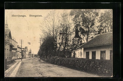 Ansichtskarte Herrljunga, Storgatan 1912 | eBay.de