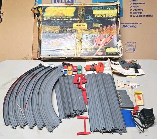 Vintage Ideal TCR Slotless Track Lighted Blazers Jam Car Speedway Set ...