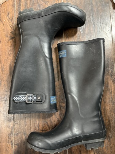 Pendleton Classic Tall Rain Boots Women's Black Slip On - US 7 | eBay