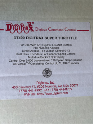 DT400 Digitrax Super Throttle | eBay