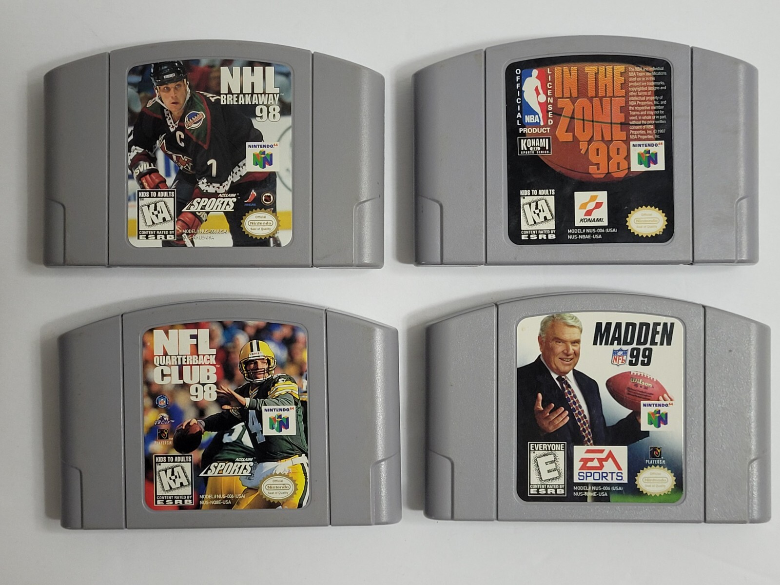 Nintendo 64 N64 Video Game Lot Sports Football Basketball Hockey NBA ...
