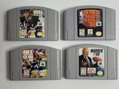 Nintendo 64 N64 Video Game Lot Sports Football Basketball Hockey NBA ...