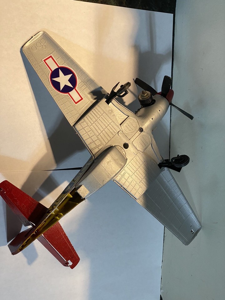 Vintage Testors Control Line .049 Model Airplane P-51 Mustang Red Tails ...