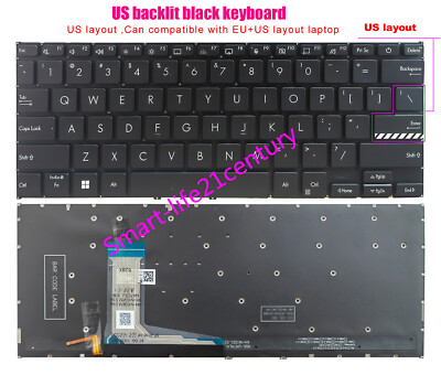US black backlit Keyboard for Asus ADOL14Z X1402 X1403Z M1402 M1403 ...