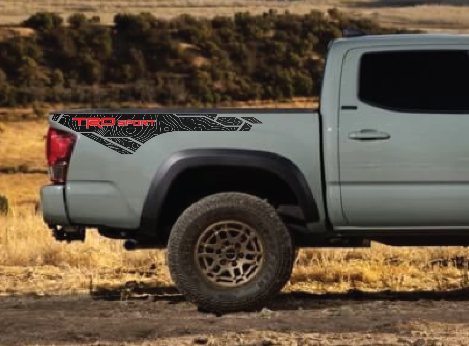 TRD Sport Topographic Bedside Vinyl Graphic Decals Fits Toyota Tacoma ...