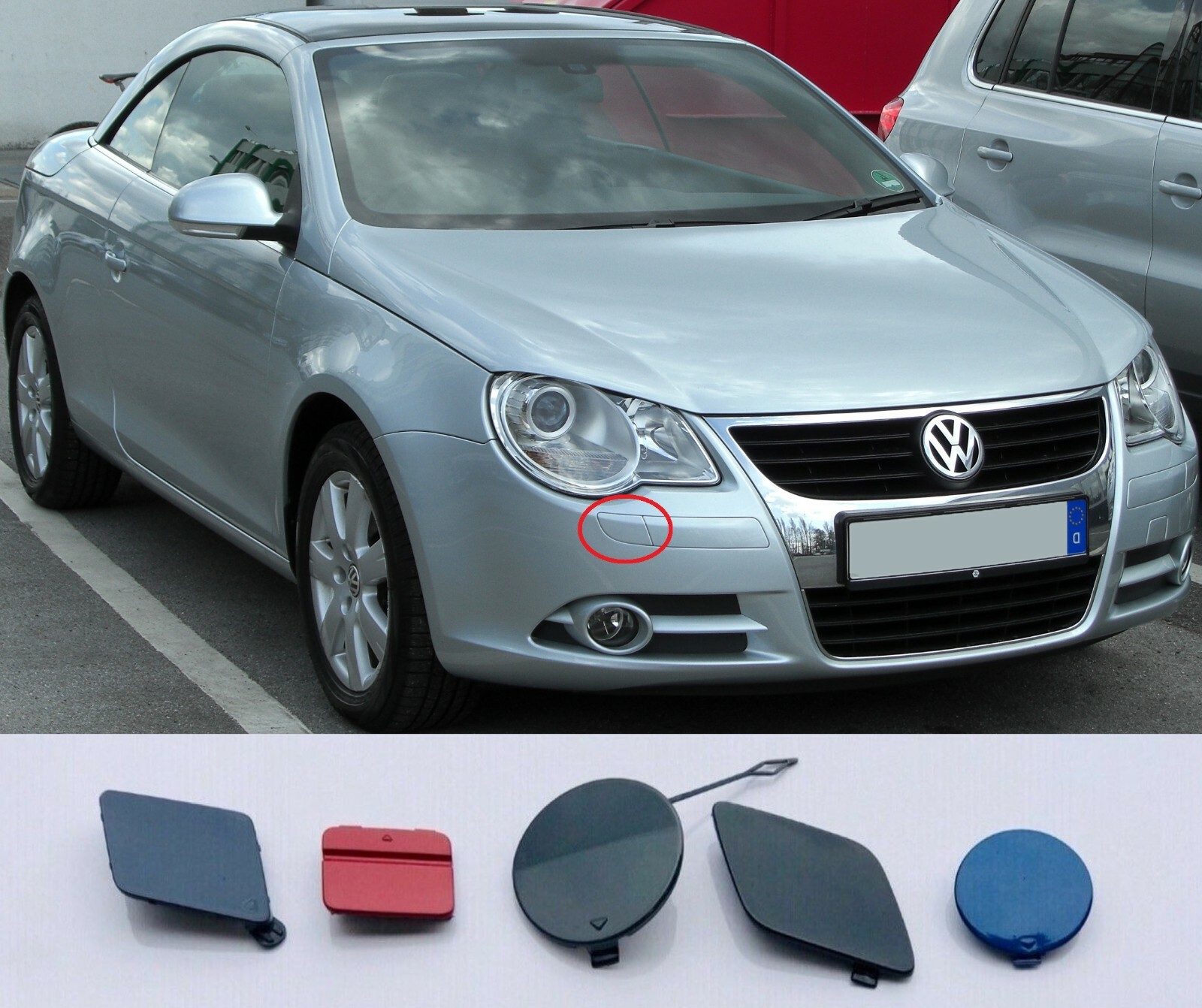 VW EOS Original Unterlegscheibe Frontscheinwerfer Abdeckung O/S Bemalt ...