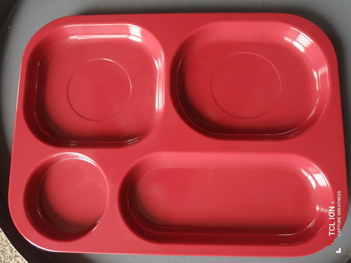 6 red target brand 4 compartment plastic divided dinner trays tableware ...