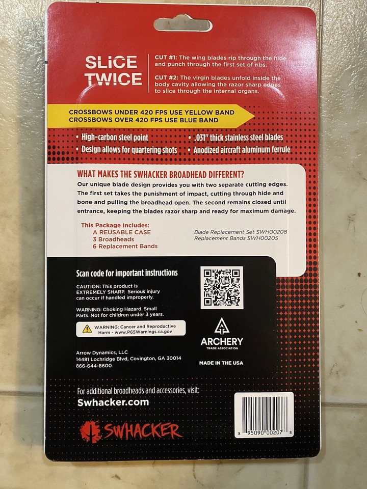 Swhacker #207 Expandable Archery 2-Blade Mechanical Broadheads 100 ...