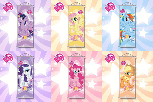 My Little Pony Cute Colourful Fabric Hanging Banner Poster 25cm x 70cm ...