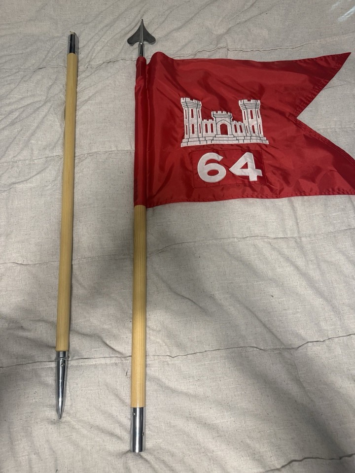 Genuine Military Guidon 7ft Engineer Flag (Perfect Condition Pole, New ...