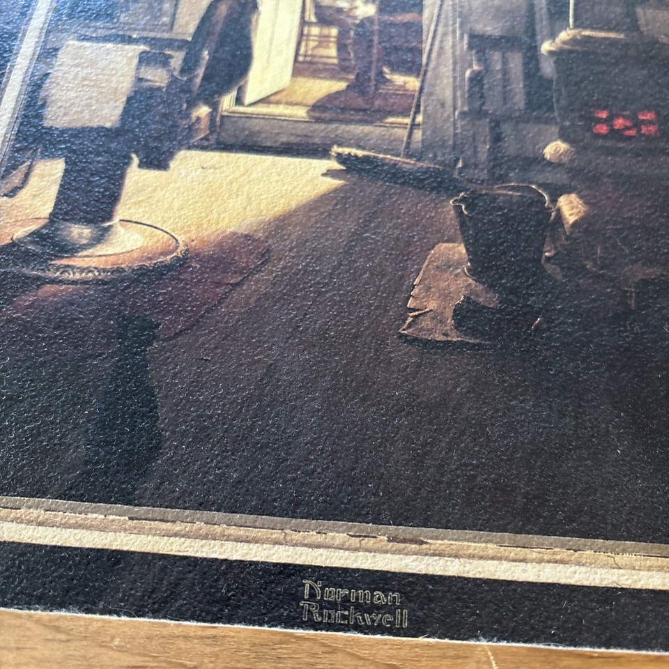 VTG Ron SHUFFLETON'S BARBERSHOP East Arlington VT Norman Rockwell ...