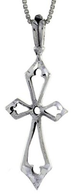 925 Sterling Silver Cut-Out Rhombus Cross Pendant 1 3/4 Inch (44mm ...