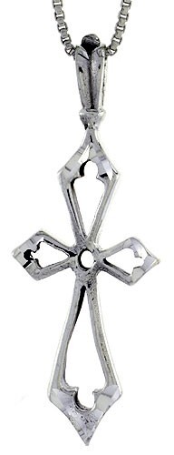 925 Sterling Silver Cut-Out Rhombus Cross Pendant 1 3/4 Inch (44mm ...