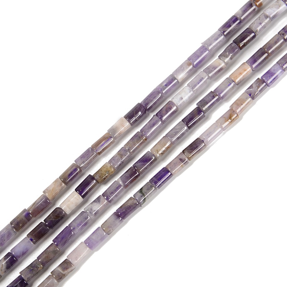 Natural Teeth Chevron Amethyst Cylinder Tube Beads Size 4x7mm 15.5 ...