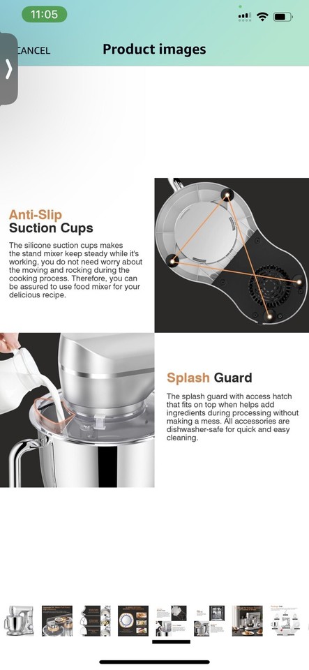 Mini Angel Stand Mixer,10-Speed 5QT Kitchen Electric Mixer,Tilt-Head ...