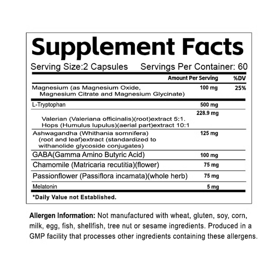 120 Capsules Relaxium Sleep -Helps Relax and Promote Natural Sleep ...