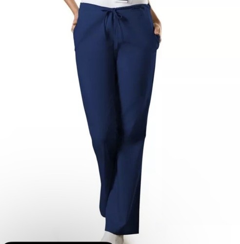 Cherokee Scrubs Pants Women's XL Navy Blue Flare Leg Drawstring #4100 ...