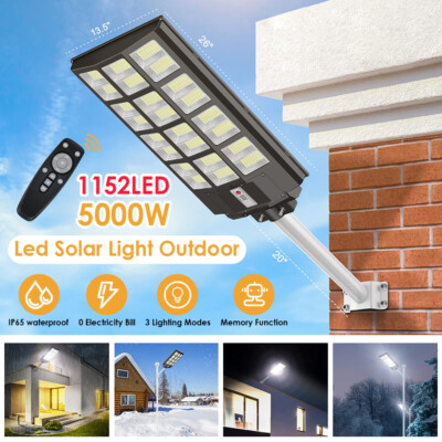 9900000000LM 5000W Commercial LED Solar Street Light Dusk to Dawn Road ...
