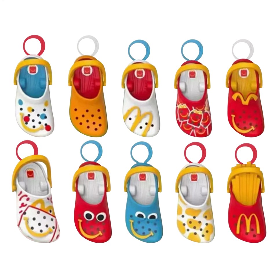 10 PCS Mc Donalds Full Set Mini Crocs Keychain Happy Meal Toys ...