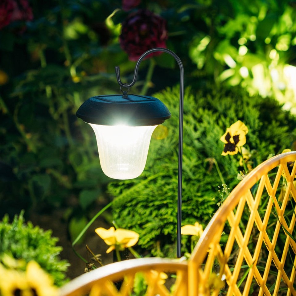 Garden Shepherd Hook Lantern Stake Plant Stand Flower Basket Hanger ...