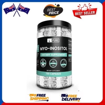 100% Pure Myo-Inositol, 730 Capsules, No Additives or Magnesium 1860 mg ...