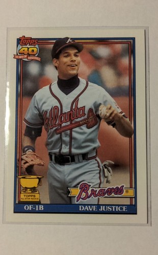 1991 Topps - #329 David Justice Rookie Rc Braves | eBay