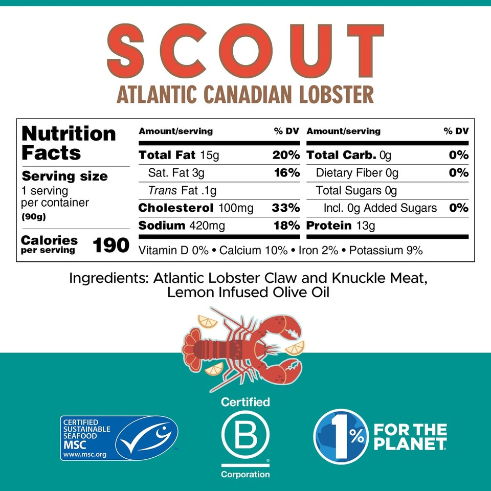 SCOUT Atlantic Canadian Lobster | MSC Certified Responsibly Sourced ...