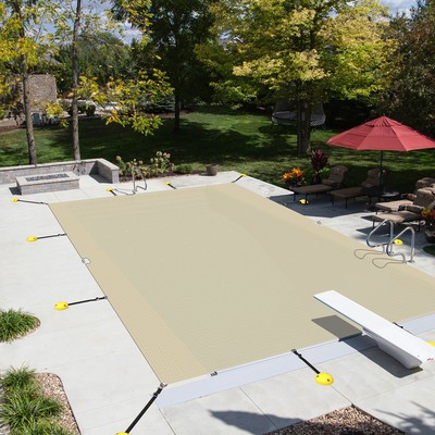 Inground Pool Cover Rectangle Winter Safety Mesh Pool Cover Home ...