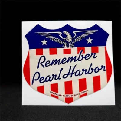 Remember Pearl Harbor, Vintage Style Decal, Vinyl Sticker, Eagle, WW2 ...