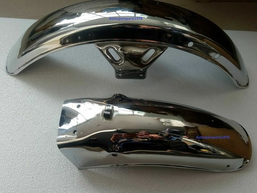 Yamaha RX100 Chrome Front & Rear Mudguard Bumper Fender RS100 RX125 RXS ...