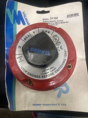 Perko 8501DP 8501 Battery Selector Switch for 2 Batteries 3/8" Terminal ...