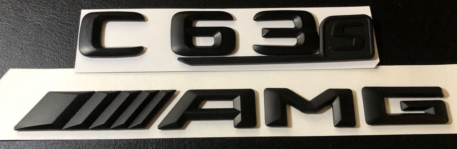 Black C63s AMG V8 BITURBO Sticker Decal Emblem Badge Package for Benz ...