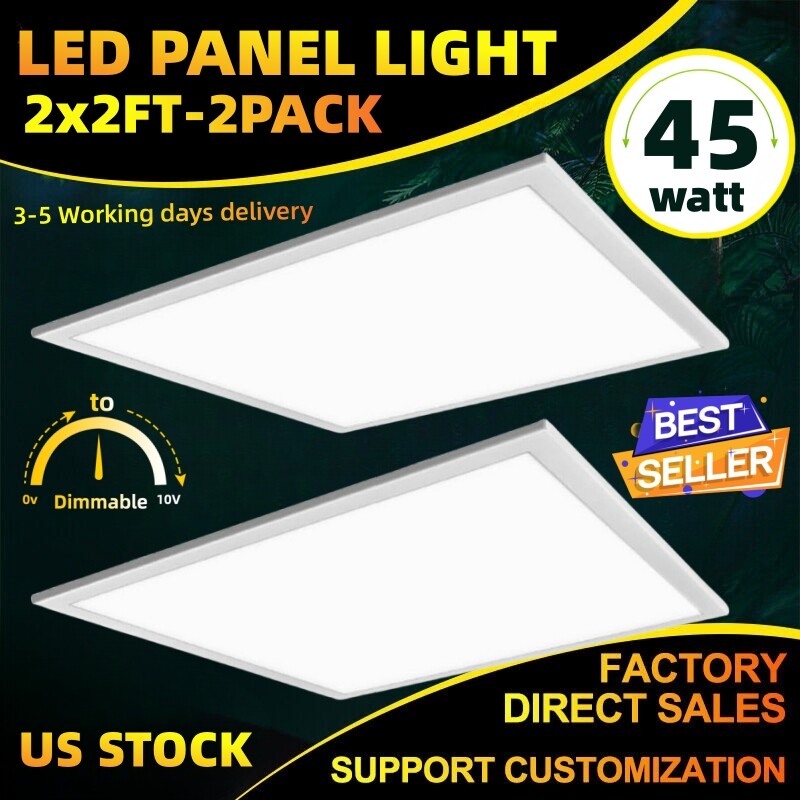 2 Pack 45W LED Flat Panel Light Drop Ceiling Light Commercial Office ...
