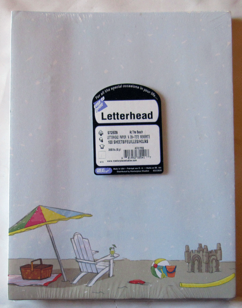 Masterpiece Studios Designer Printer Paper "At The Beach" Stationary ...