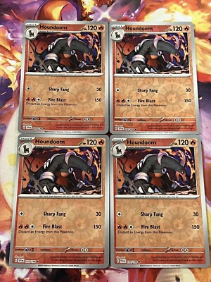 X4 Playset Houndoom 034/198 Pokémon TCG Scarlet & Violet Base Set ...