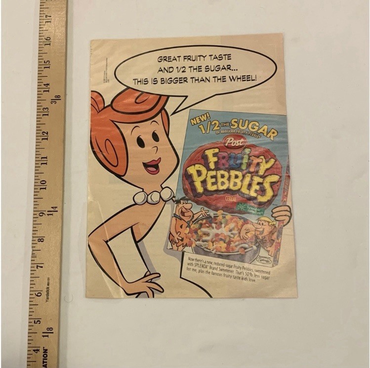 Vintage 2005 The Flintstones Fruity Pebbles Wilma Flintstone Magazine ...