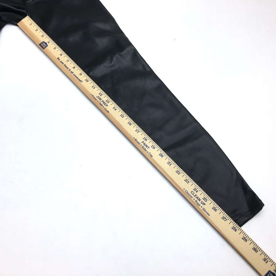 NEW Free People Black Vegan Leather Pants Long & Lean High Rise size 26 ...