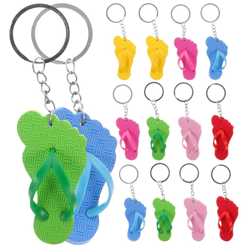 20 Pcs Small Key Rings Keychain Decor Cartoon Slipper Hanging Keychains ...