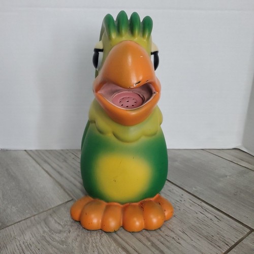 Vintage Rubber Parrot Louro José Tropical Green Bird Retro Decor Shelf ...