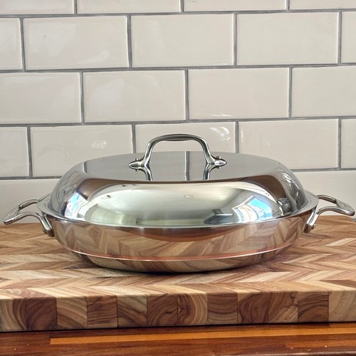 All Clad Copper Core Williams Sonoma Paella Braiser Dual Handle 13" w ...